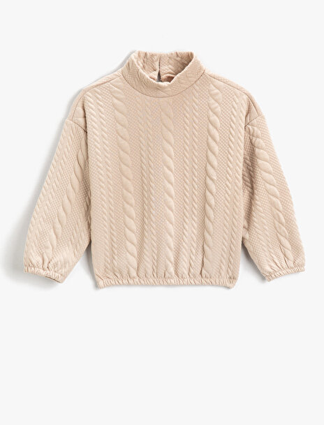 Koton Kız Çocuk Kapitone Balıkçı Yaka Sweatshirt