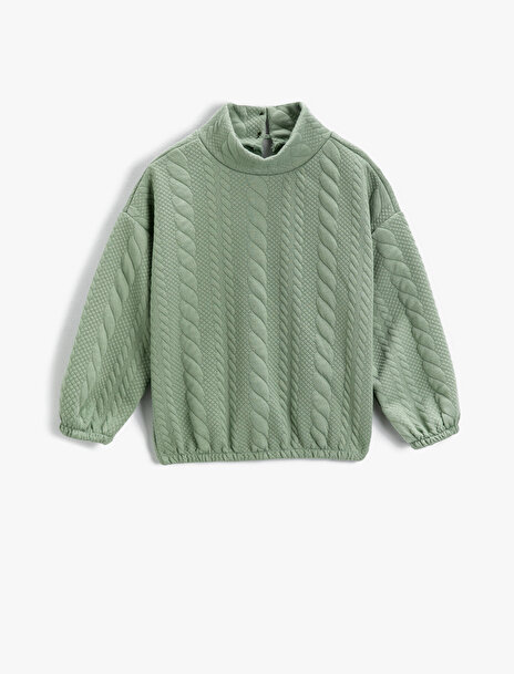 Koton Kız Çocuk Kapitone Balıkçı Yaka Sweatshirt