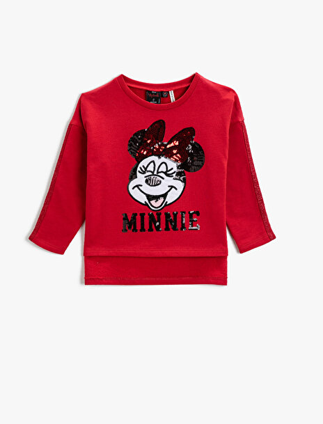 Koton Kız Çocuk Minnie Mouse Lisanslı Baskı Sweatshirt Pullu Uzun Kollu Koton Kız Çocuk Minnie Mouse Lisanslı Baskı Sweatshirt Pullu Uzun Kollu
