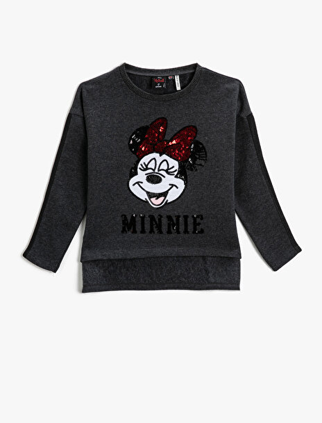 Koton Kız Çocuk Minnie Mouse Lisanslı Baskı Sweatshirt Pullu Uzun Kollu Koton Kız Çocuk Minnie Mouse Lisanslı Baskı Sweatshirt Pullu Uzun Kollu