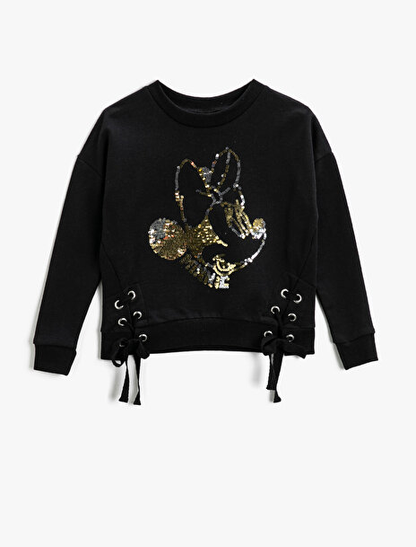 Koton Kız Çocuk Minnie Mouse Lisanslı Sweatshirt Uzun Kollu Pullu Koton Kız Çocuk Minnie Mouse Lisanslı Sweatshirt Uzun Kollu Pullu