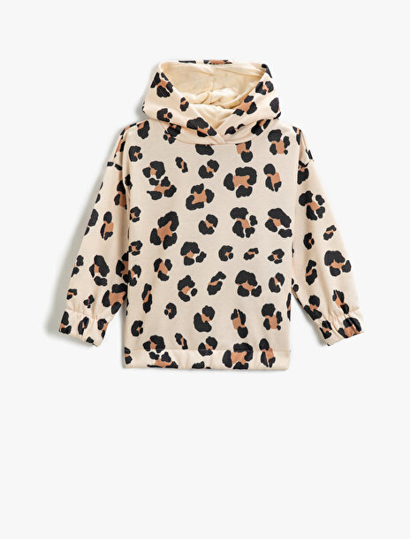 Koton Kız Çocuk Leopar Desenli Sweatshirt