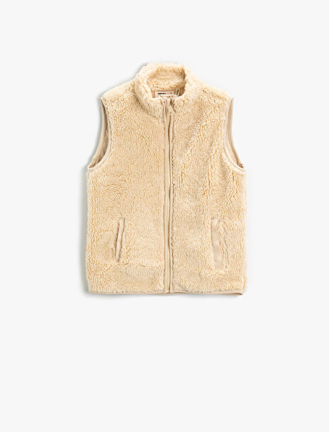 Koton Kız Çocuk Peluş Balıkçı Yaka Yelek