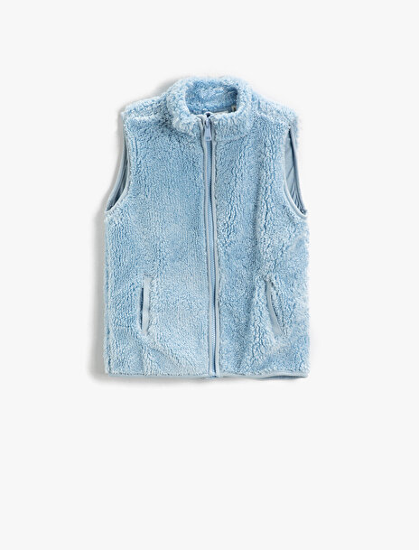 Koton Kız Çocuk Peluş Balıkçı Yaka Yelek