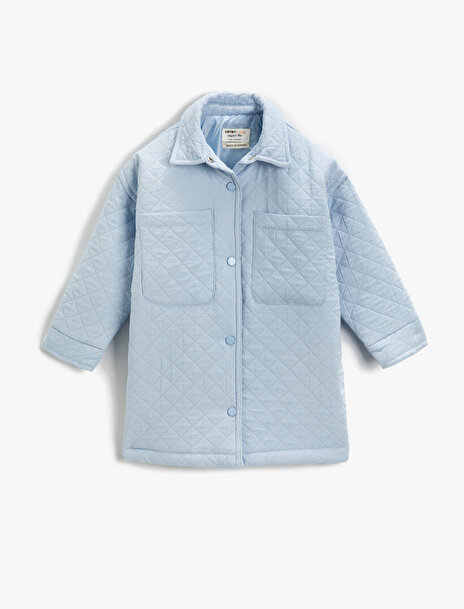 Koton Kız Çocuk Kapitone Gömlek Ceket Uzun Kollu Çift Cepli