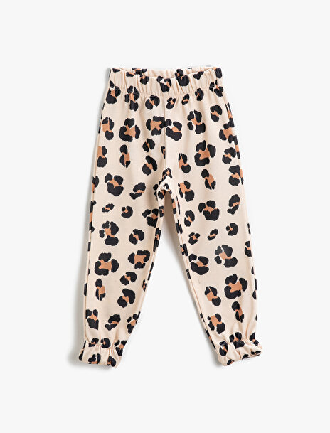 Koton Kız Çocuk Leopar Desenli Jogger Eşofman Altı