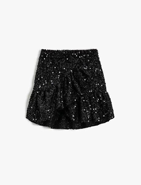 Koton Kız Çocuk Kadife Pullu Payetli Fırfırlı Etek