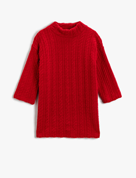 Koton Kız Çocuk Basic Yarım Balıkçı Yaka Elbise