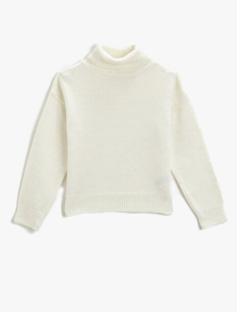 Koton Kız Çocuk Basic Boğazlı Triko Kazak