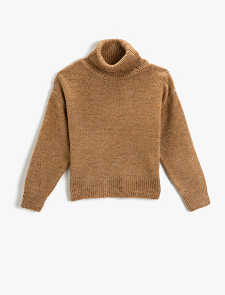 Koton Kız Çocuk Basic Boğazlı Triko Kazak