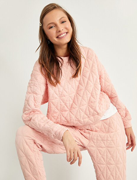 Koton Kadın Bisiklet Yaka Kapitone Pijama Üstü