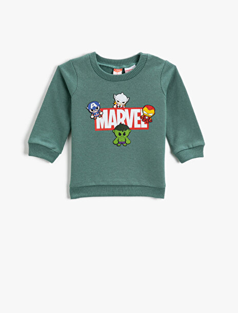 Koton Erkek Çocuk Baskılı Sweatshirt Bisiklet Yaka Marvel Lisanslı