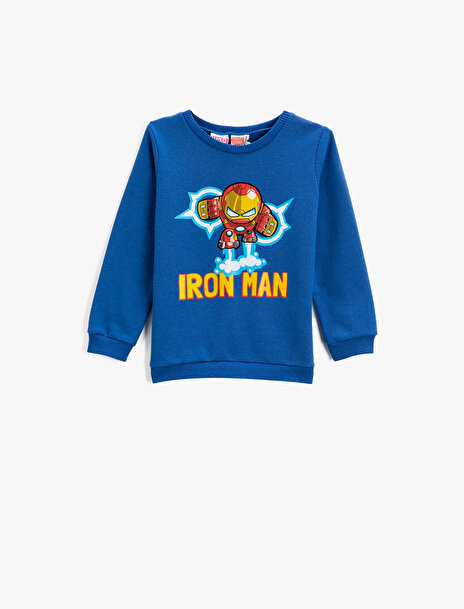 Koton Erkek Çocuk Iron Man Baskılı Sweatshirt Bisiklet Yaka Lisanslı