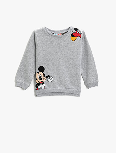 Koton Erkek Çocuk Mickey Mouse Baskılı Bisiklet Yaka Sweatshirt Lisanslı