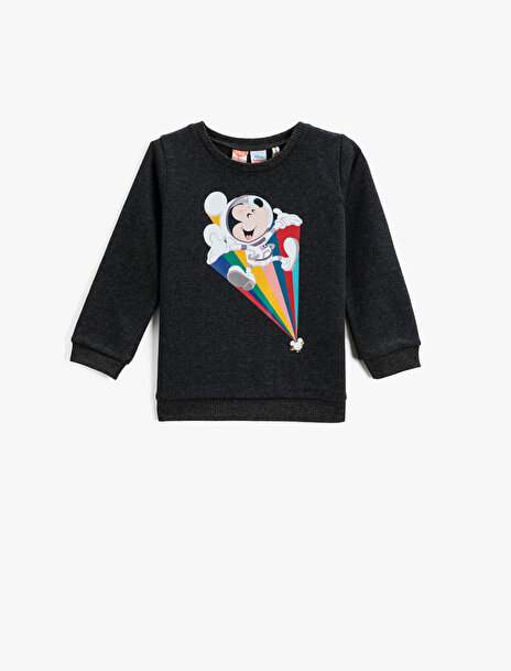 Koton Erkek Çocuk Mickey Mouse Baskılı Sweatshirt Bisiklet Yaka Lisanslı