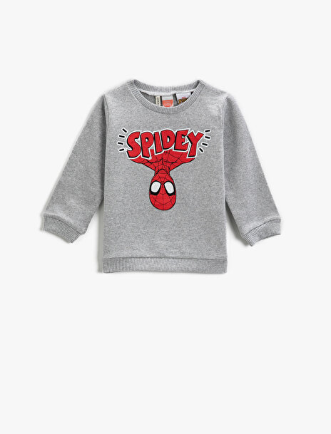 Koton Erkek Çocuk Spider Man Baskılı Sweatshirt Bisiklet Yaka Lisanslı