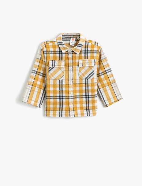Koton Erkek Çocuk Ekoseli Uzun Kollu Gömlek Cep Detaylı