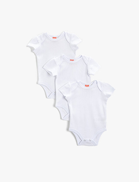 Koton Kız Çocuk 3'lü Kısa Kollu Çıtçıtlı Tulum Seti Pamuklu