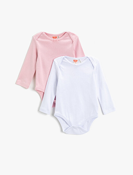 Koton Kız Çocuk 2'li Uzun Kollu Çıtçıtlı Zıbın Seti Pamuklu