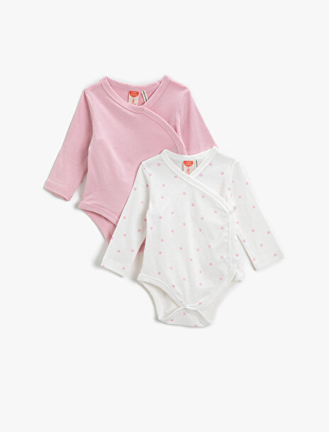 Koton Kız Çocuk 2'li Uzun Kollu Çıtçıtlı Zıbın Seti Pamuklu