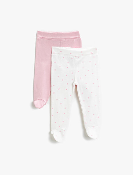 Koton Kız Çocuk 2'li Patikli Tayt Seti Pamuklu