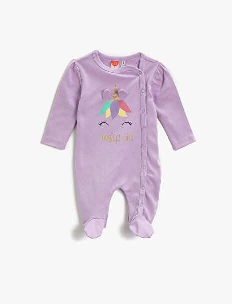 Koton Kız Çocuk Baskılı Uzun Kollu Zıbın Pamuklu