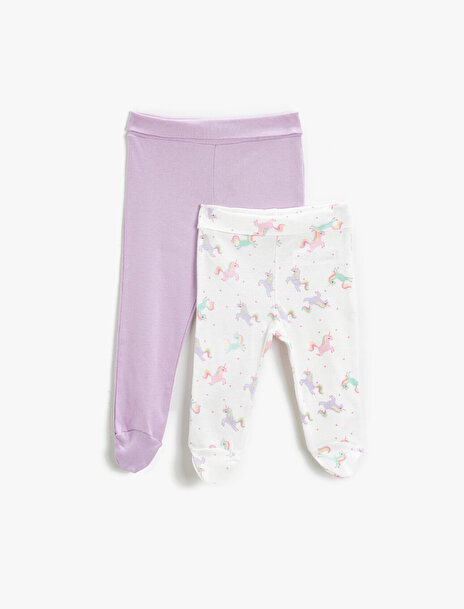 Koton Kız Çocuk 2'li Patikli Tayt Seti Pamuklu