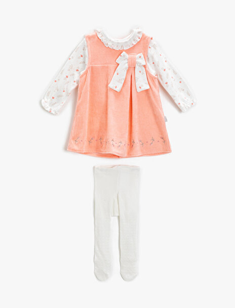 Koton Kız Çocuk Fiyonk Detaylı Desenli Zıbın Seti