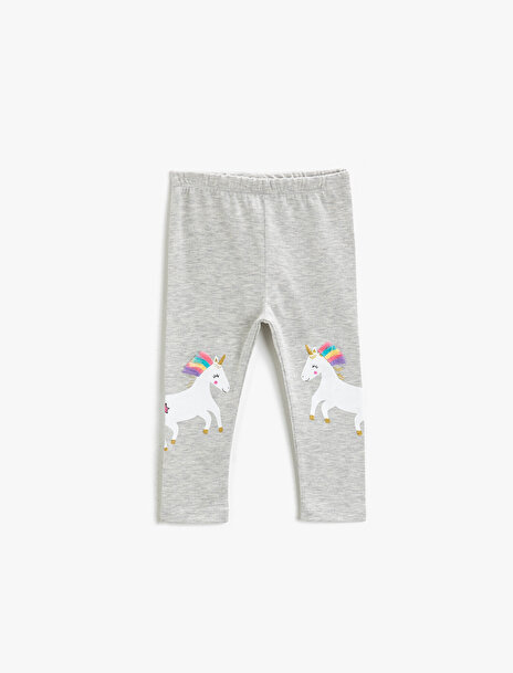 Koton Kız Çocuk Unicorn Baskılı Beli Lastikli Tayt