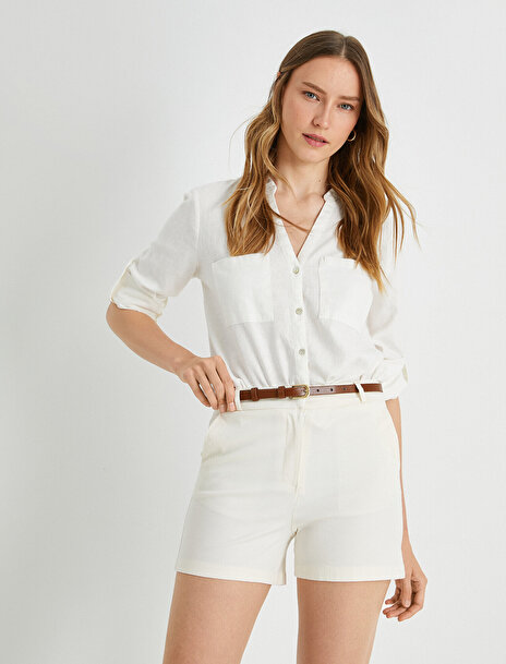 Koton Kadın Kemerli Cepli Şort