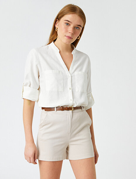 Koton Kadın Kemerli Cepli Şort