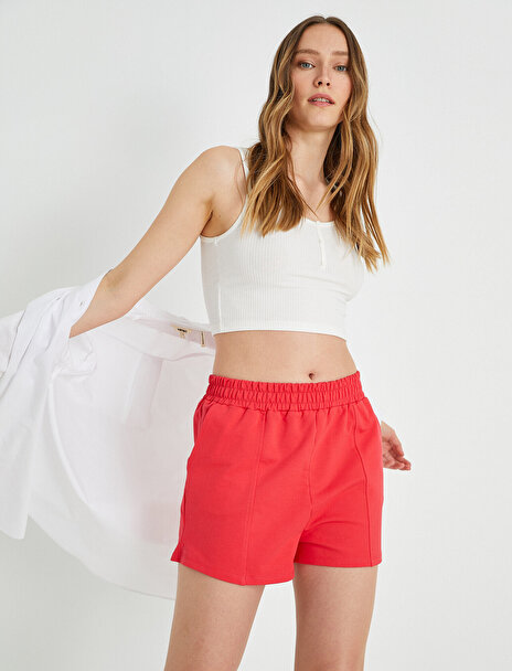 Koton Kadın Cepli Mini Şort Beli Lastikli