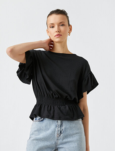 Koton Kadın Fırfırlı Kısa Kollu Bluz