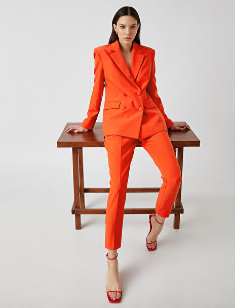 Koton Kadın Pileli Crop Pantolon