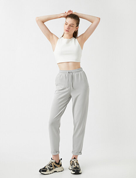 Koton Kadın Beli Bağlamalı Pantolon Modal Karışımlı