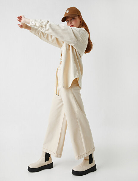 Koton Kadın Yüksek Bel Culotte Pantolon