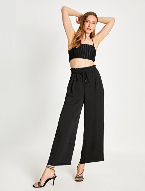 Koton Kadın Bol Paça Pantolon Beli Bağlamalı