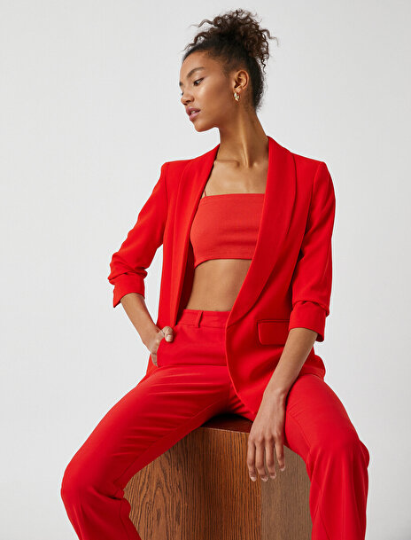 Koton Kadın Kolları Büzgülü Blazer Ceket