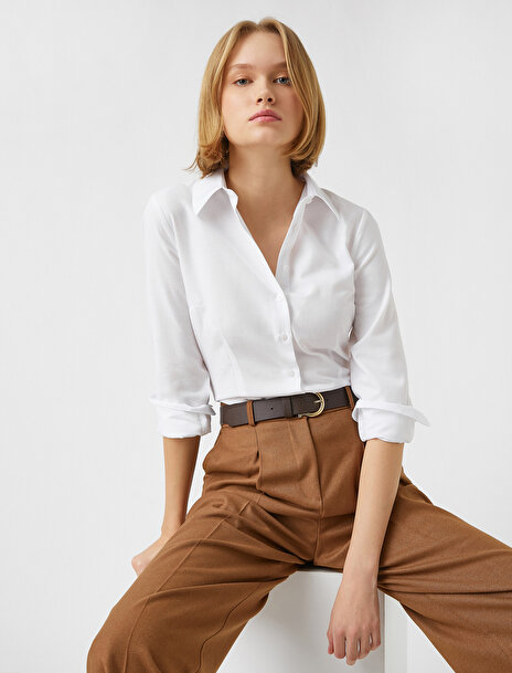 Koton Kadın Pamuklu Basic Gömlek Koton Kadın Pamuklu Basic Gömlek