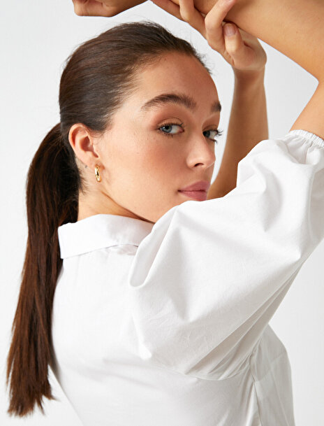 Koton Kadın Balon Kollu Pamuklu Bluz