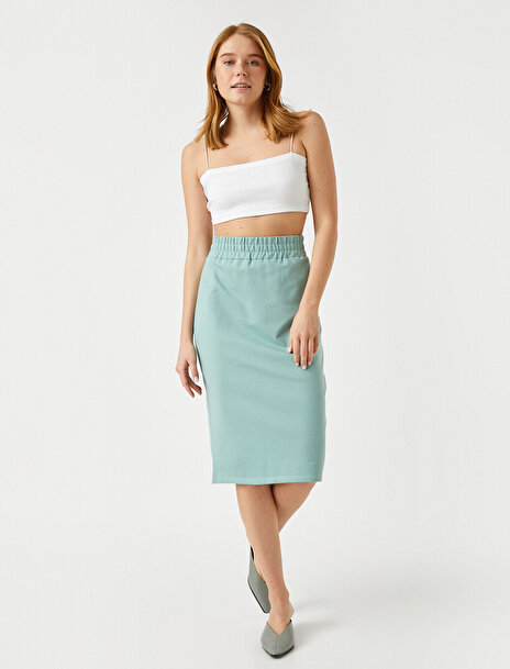 Koton Kadın Beli Lastikli Midi Etek