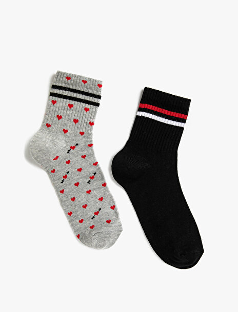 Koton Kadın Kalp Desenli Kadın Çorap Seti