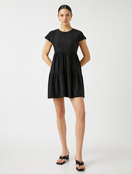 Koton Kadın Kısa Kollu Fırfırlı Elbise