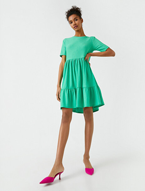 Koton Kadın Kısa Kollu Fırfırlı Elbise