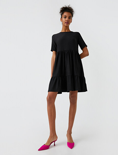 Koton Kadın Kısa Kollu Fırfırlı Elbise