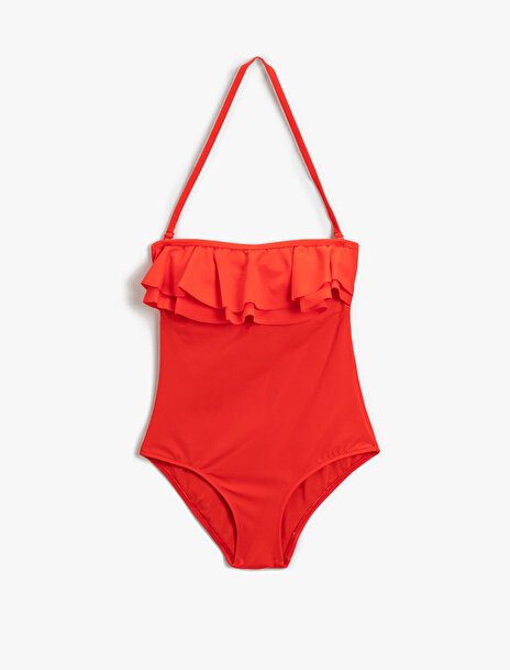 Koton Kadın Boyundan Bağlamalı Fırfırlı Mayo