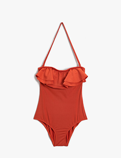 Koton Kadın Boyundan Bağlamalı Fırfırlı Mayo