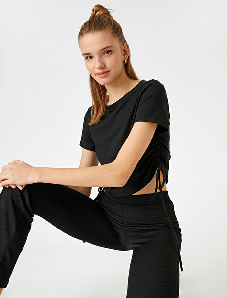 Koton Ole Genç Kız Büzgülü Kısa Kollu Tişört