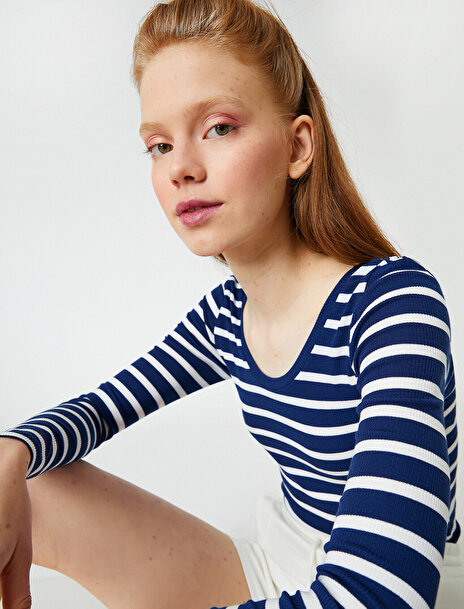 Koton Kadın Slim Fit Uzun Kollu Tişört