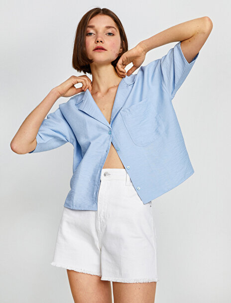 Koton Kadın Kısa Kollu Düğmeli Gömlek